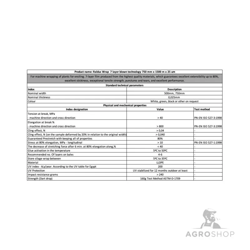 Käärintäkalvo Agroshop ProWrapper 500mm 1800m musta